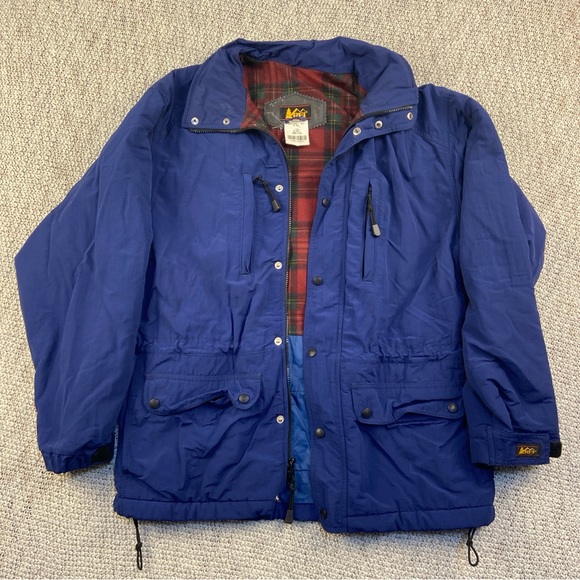 REI | Jackets & Coats | Vintage Rei Jacket Coat Men Medium Blue Plaid ...